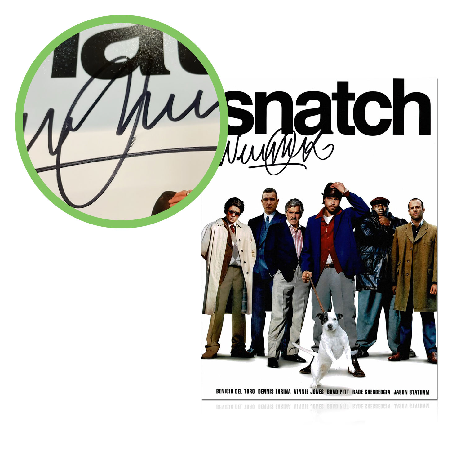 Vinnie Jones Signed Snatch Film Poster. Damaged O