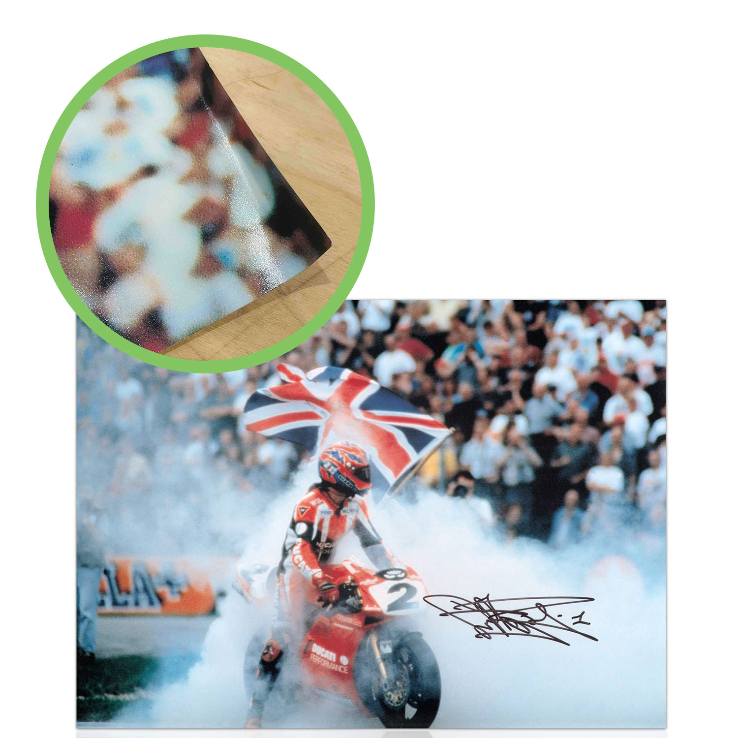 Carl Fogarty Signed Superbikes Photo. Damaged A