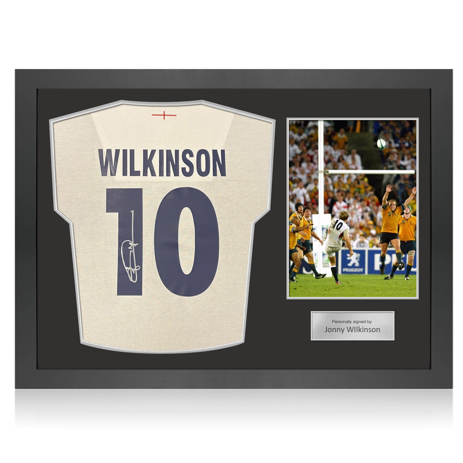 Jonny Wilkinson Signed England Rugby Shirt: Wilkinson 10. Icon Frame